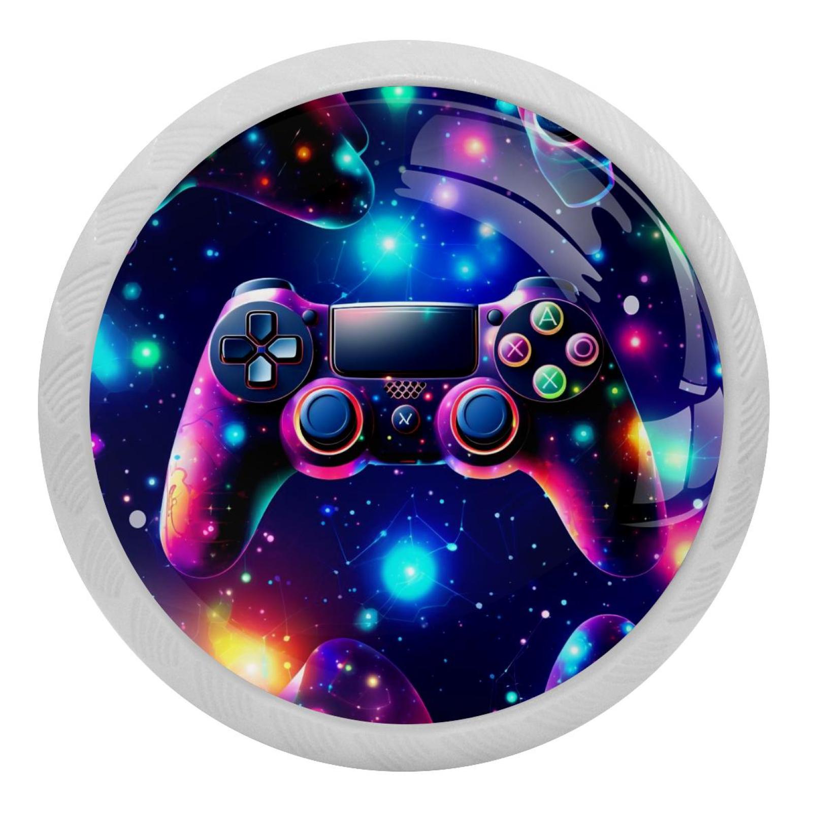 Game Controller Round Glow-in-the-Dark Dresser Knobs: Fluorescent ...