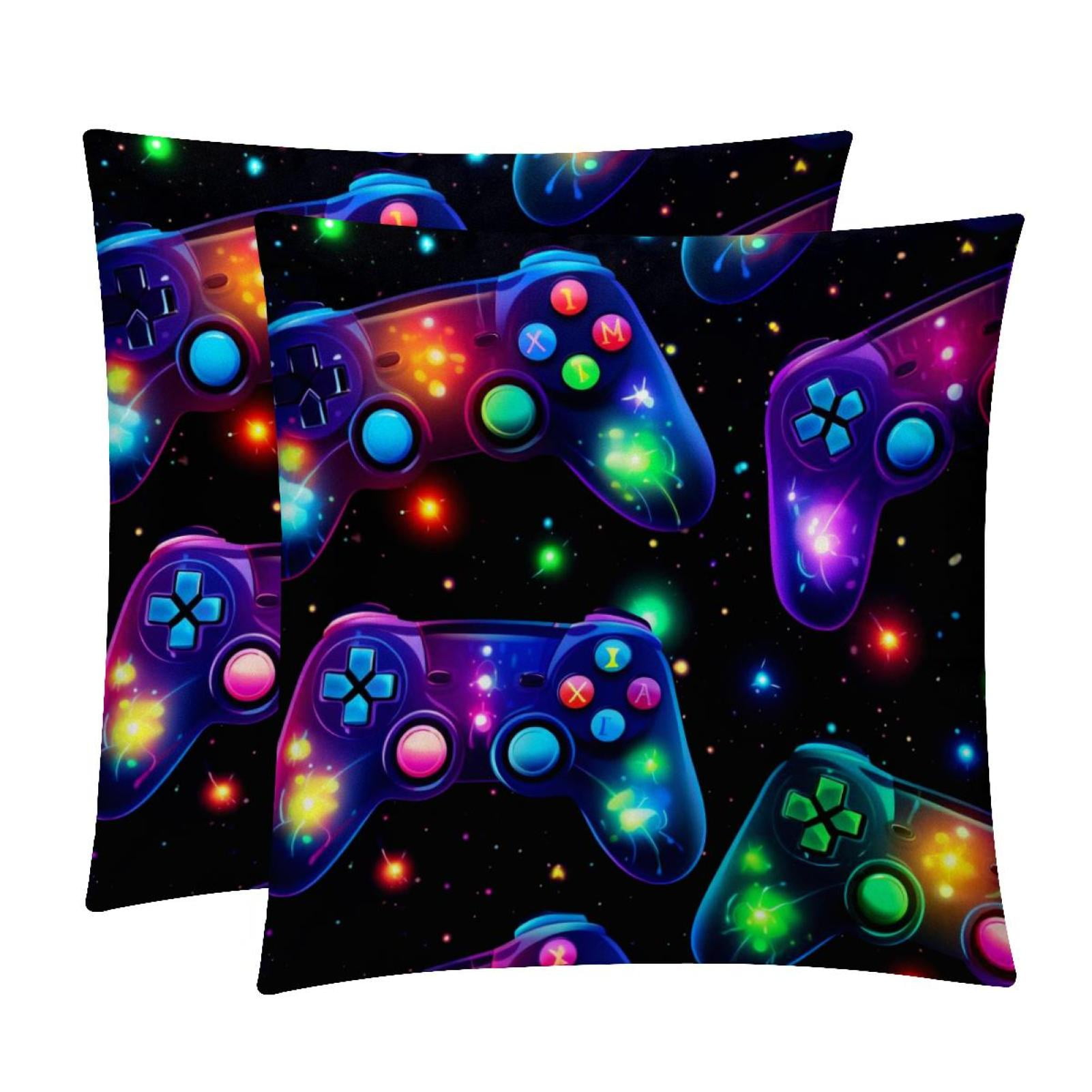 Game Controller Set of 2 Velvet Throw Pillow with Unique Patterns ...