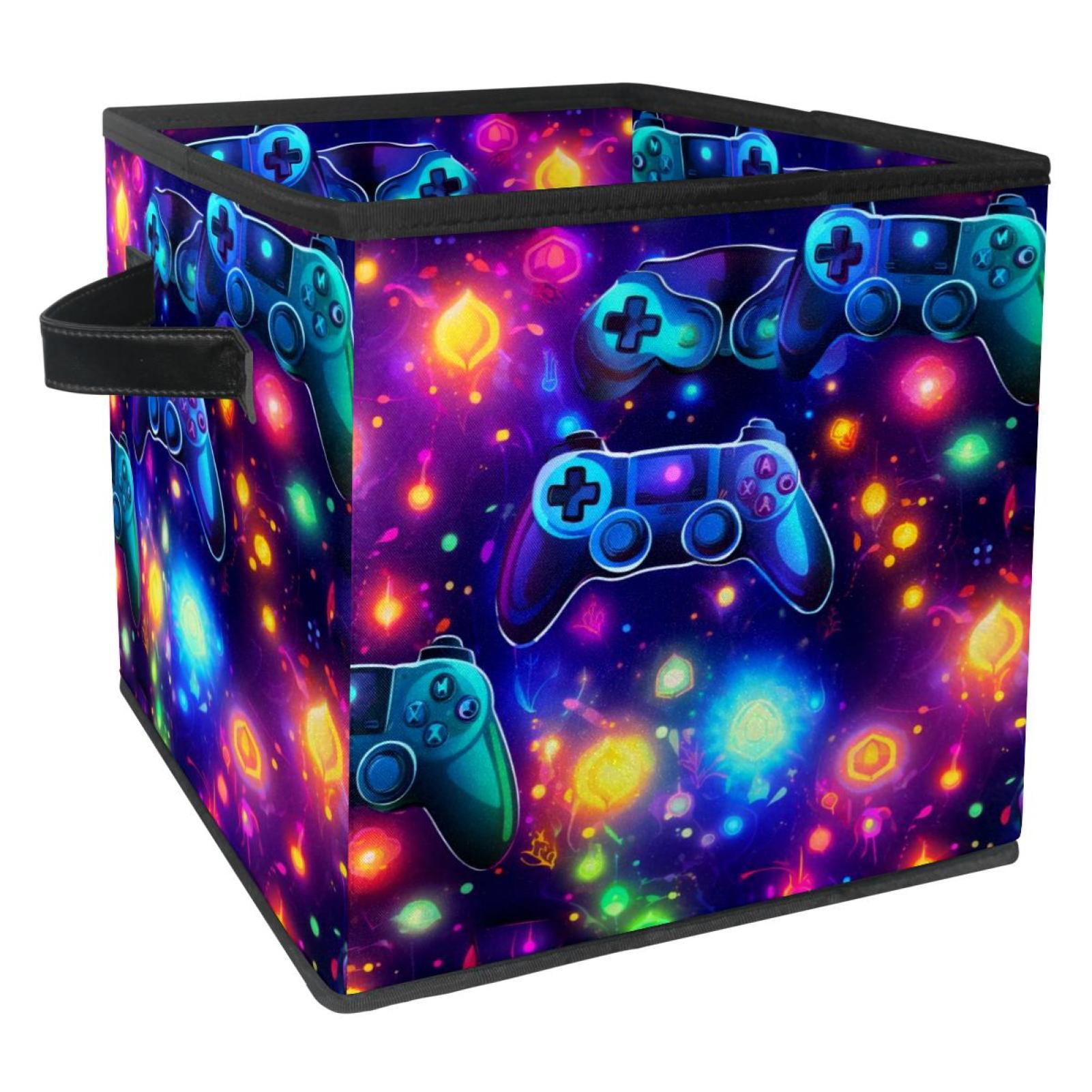 Game Controller Storage Containers Foldable Basket with Handle, 10.8 ...