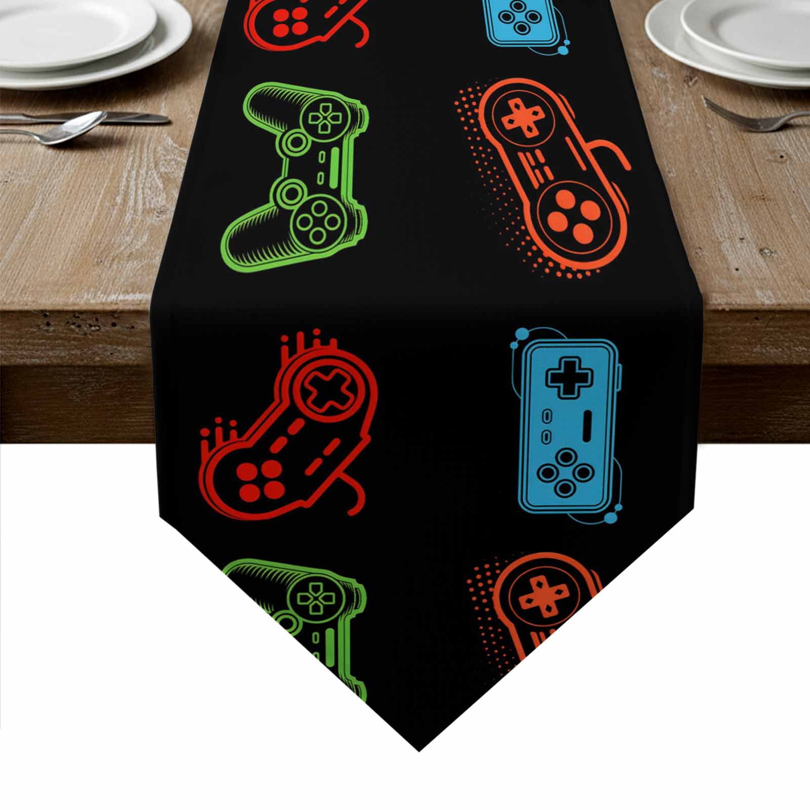 Game Controller Table Runner Linen Burlap Table Runner 70 Inches Long ...