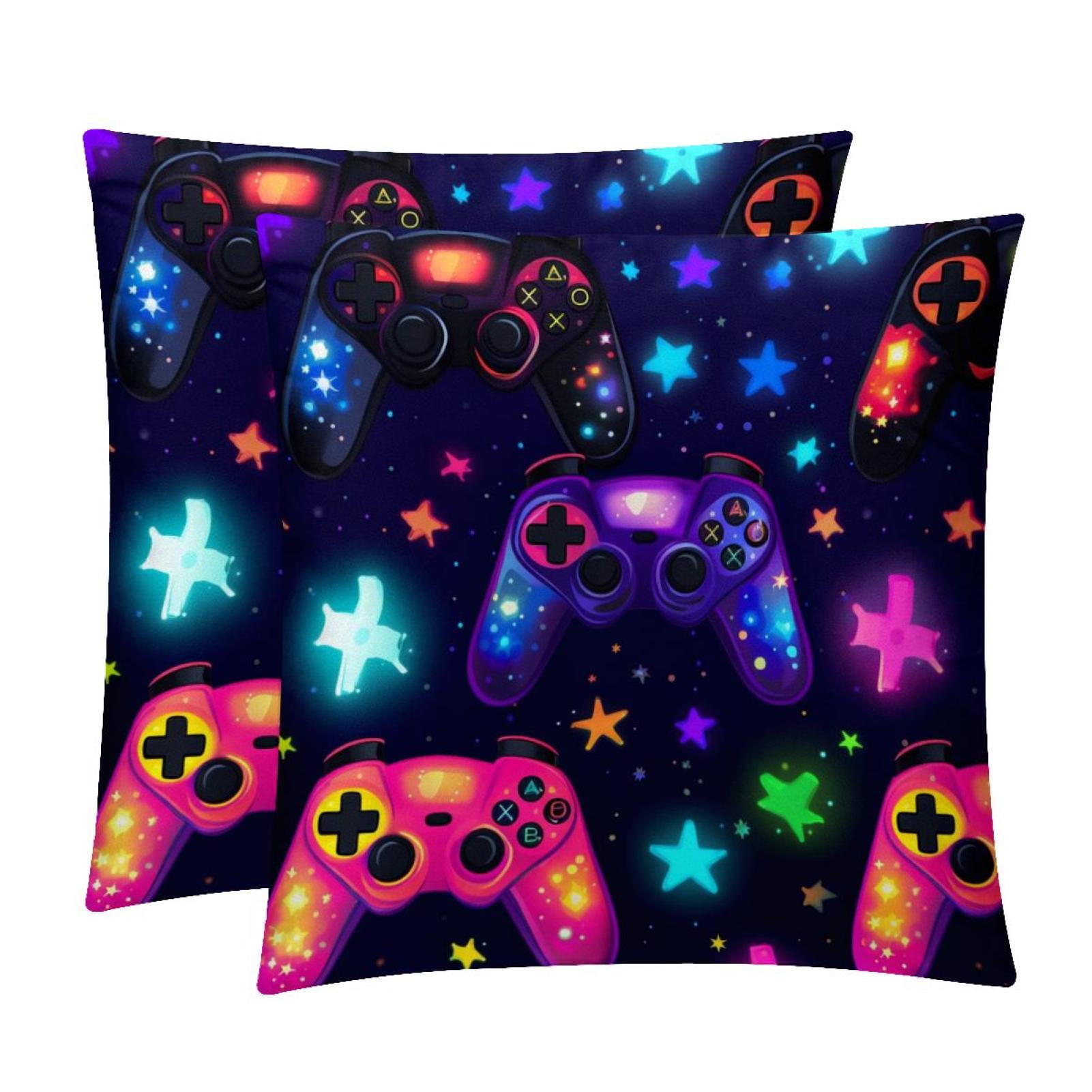 Game Controller Throw Pillow Covers Set of 2 with Unique Patterns ...