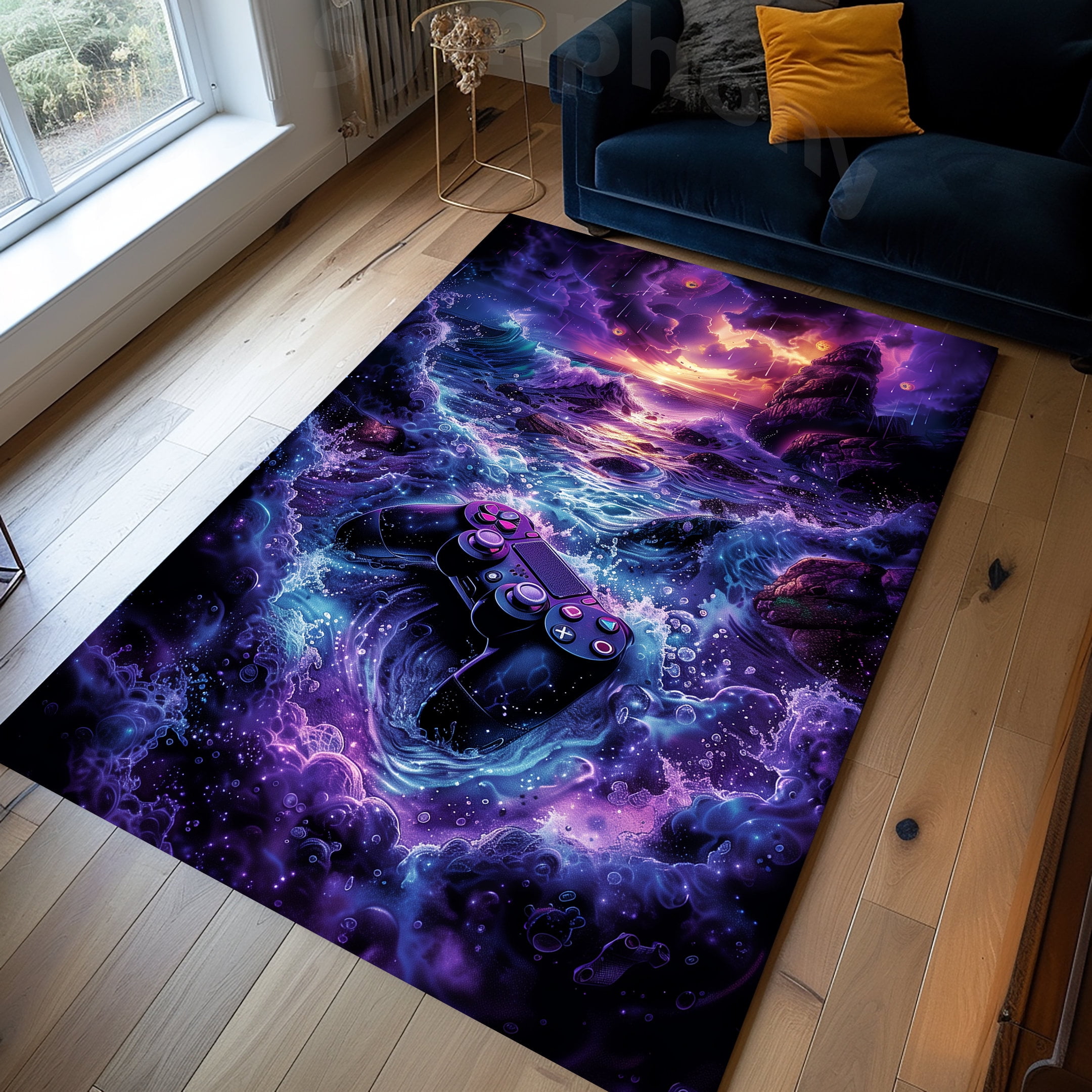 Game Controller Cosmic Nebula Rug, 6x9 ft, 180x275 cm, Non-Slip ...