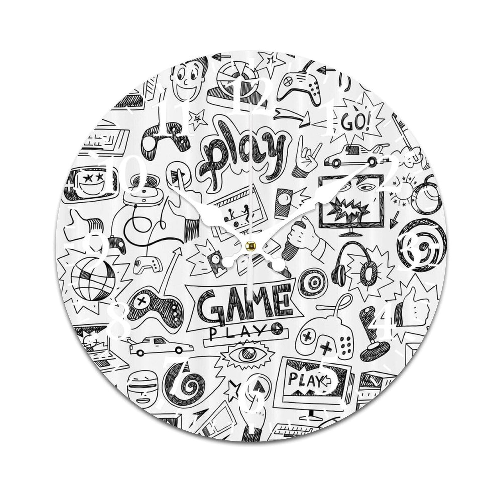 Game Controller Wall Clock Modern Design Clocks Wall Hanging Home ...