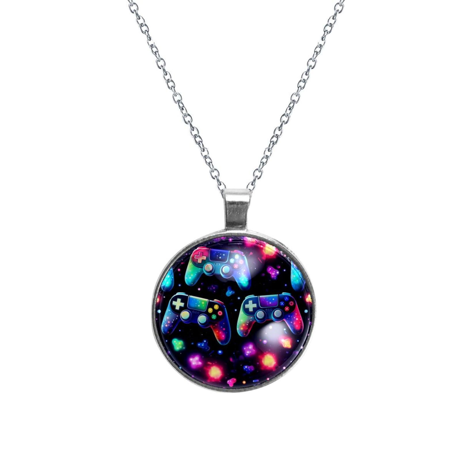 Game Controller Women's Round Glass Pendant Necklace - Walmart.com