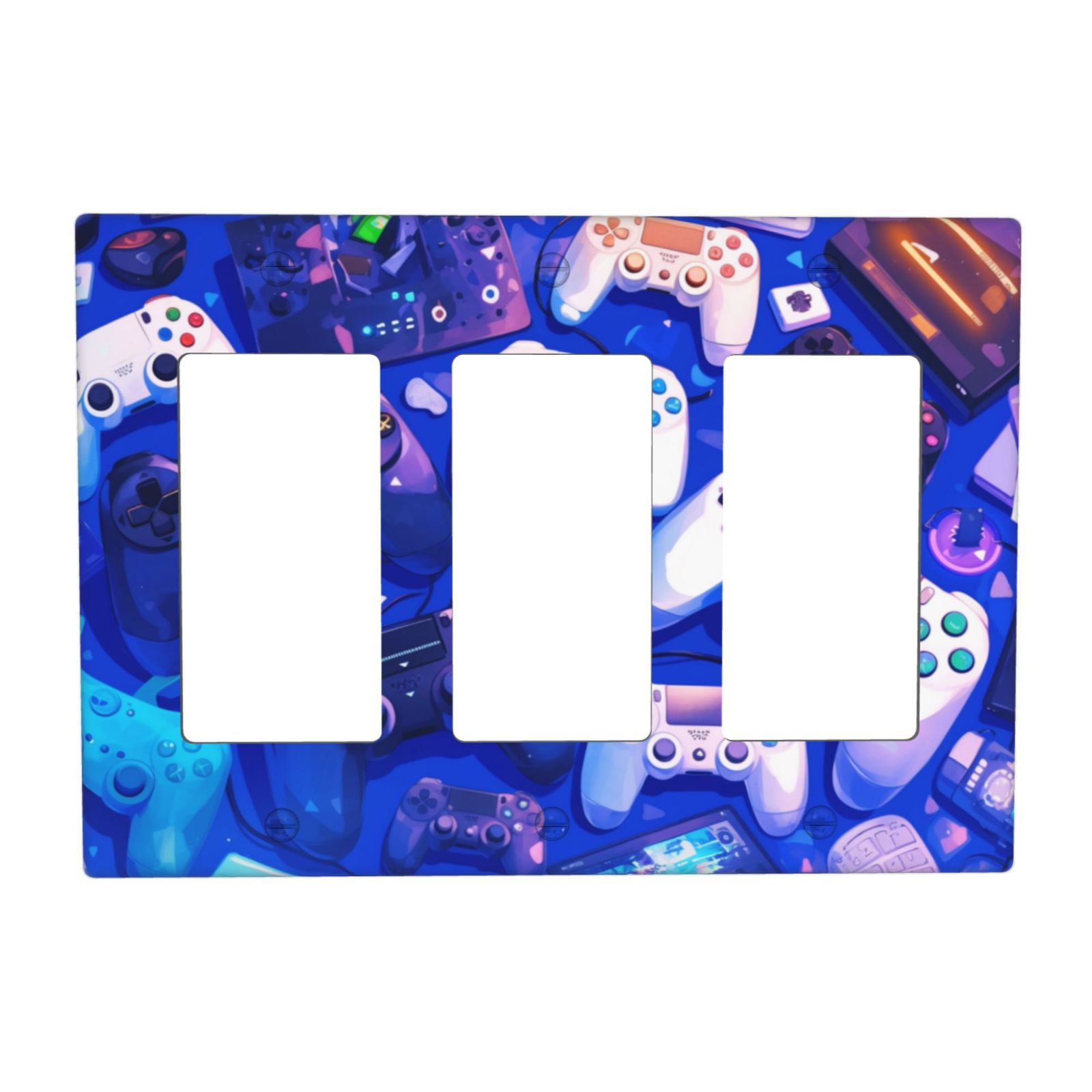 Game Controllers (2) Switch Cover Decorative Wall Plate 3-Gang Standard ...