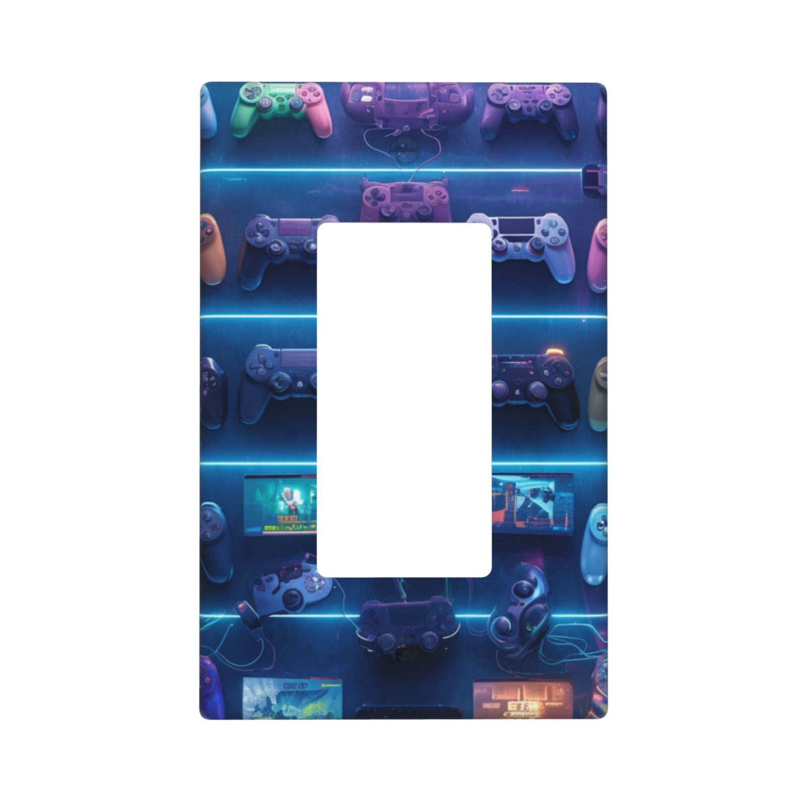 Game Controllers Under Neon Light Switch Cover Decorative Wall Plate ...