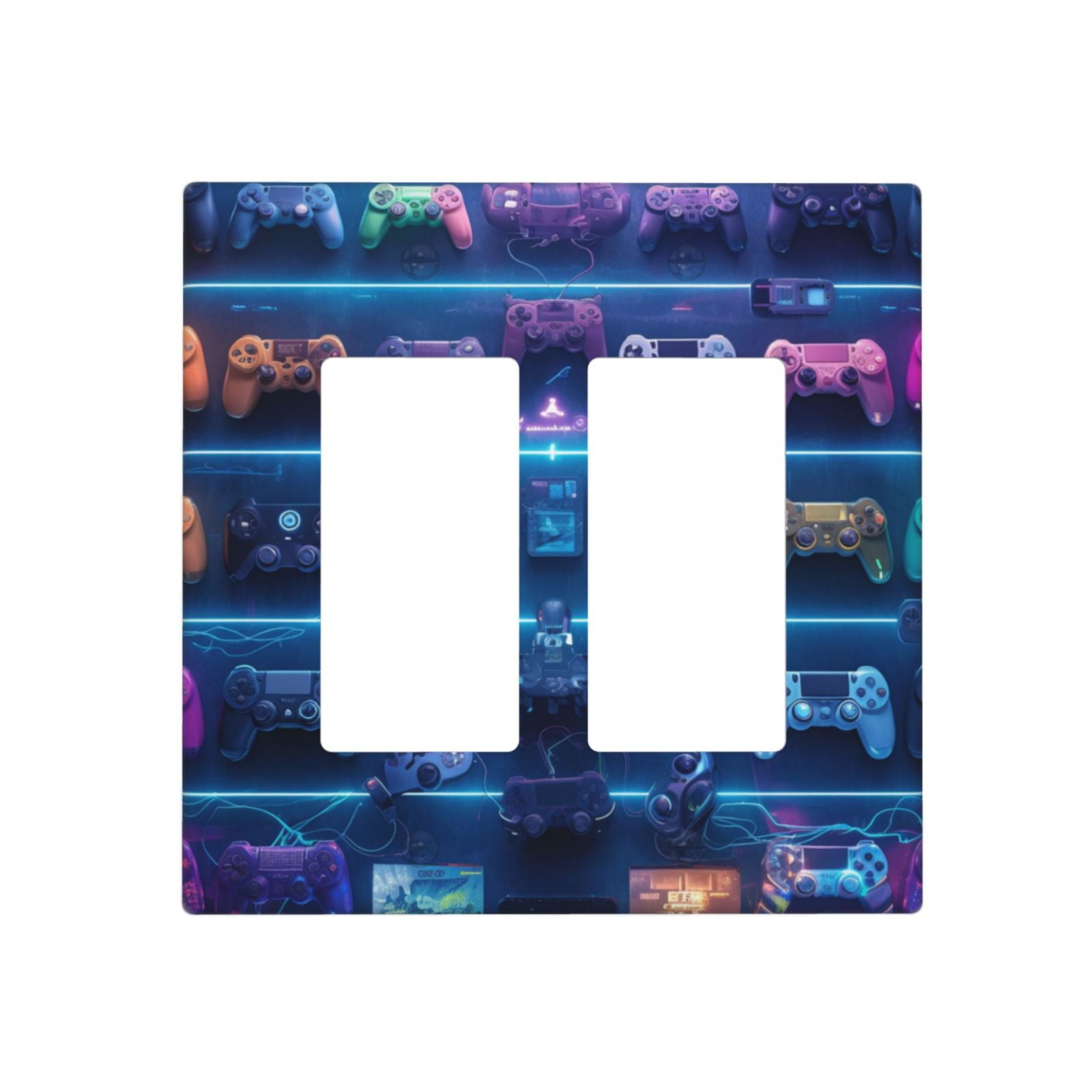 Game Controllers Under Neon Light Switch Cover Decorative Wall Plate ...