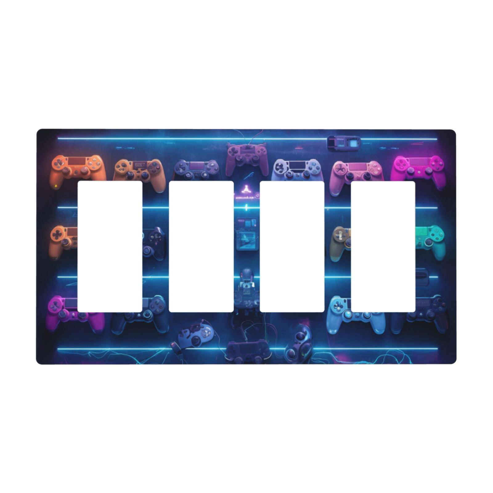 Game Controllers Under Neon Light Switch Cover Decorative Wall Plate ...
