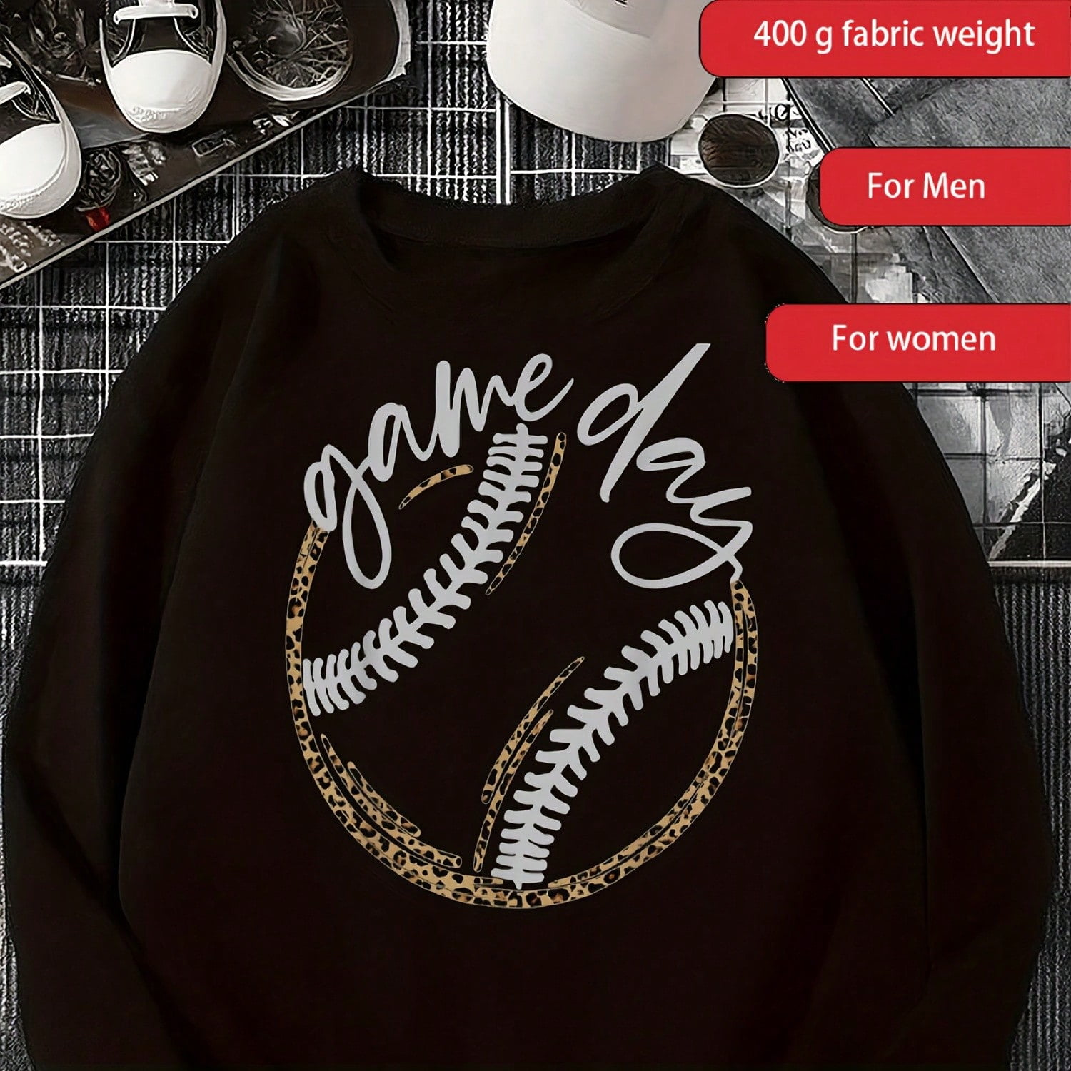 Game Day Baseball Leopard Print Swea Wo's FaS1Hion Sual Pullover ...