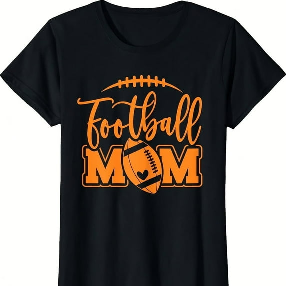 Game Day Black And Orange High School Football Football Mom T-Shirt ...