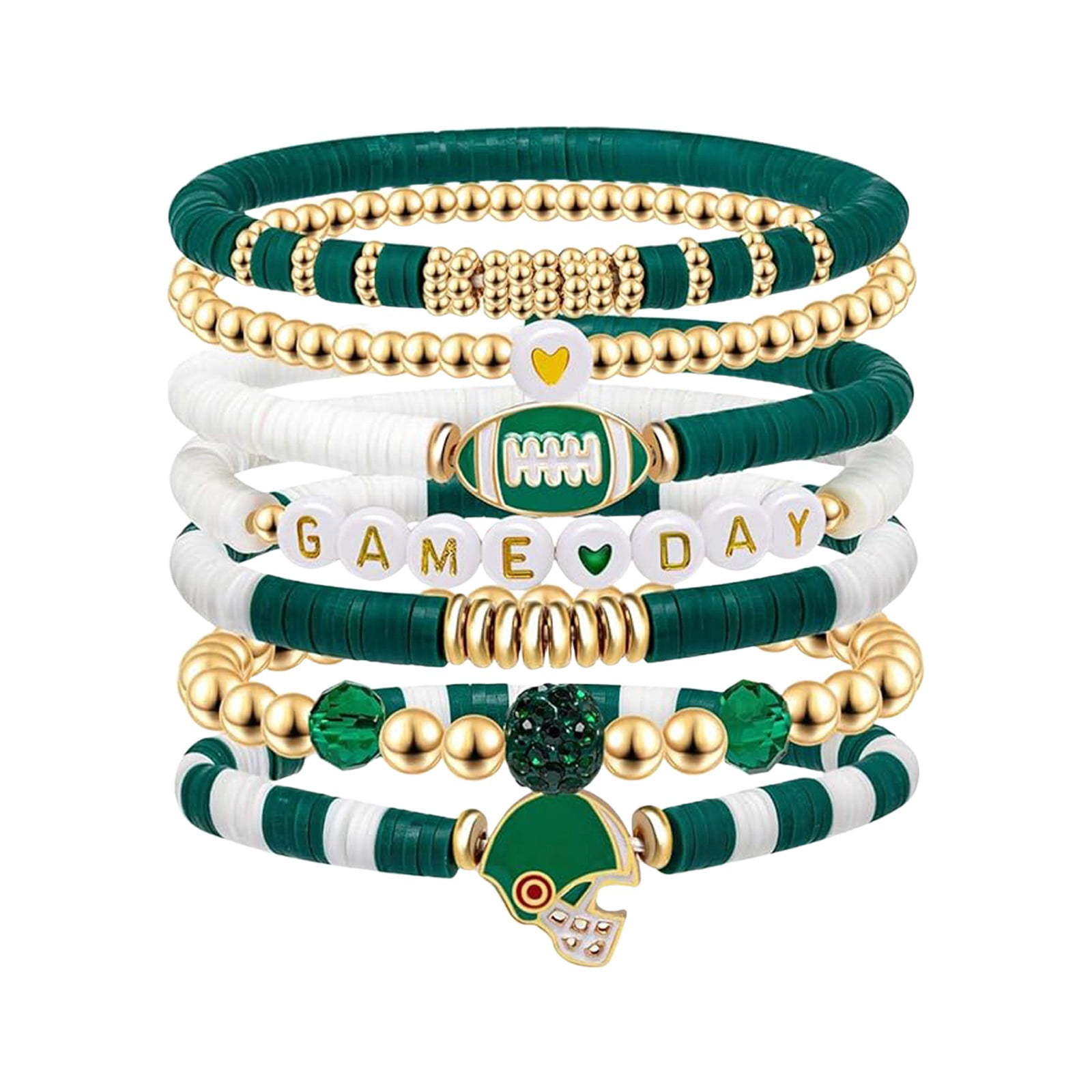 Game Day Bracelets for Women Men Stackable Sports Charm Bracelet ...