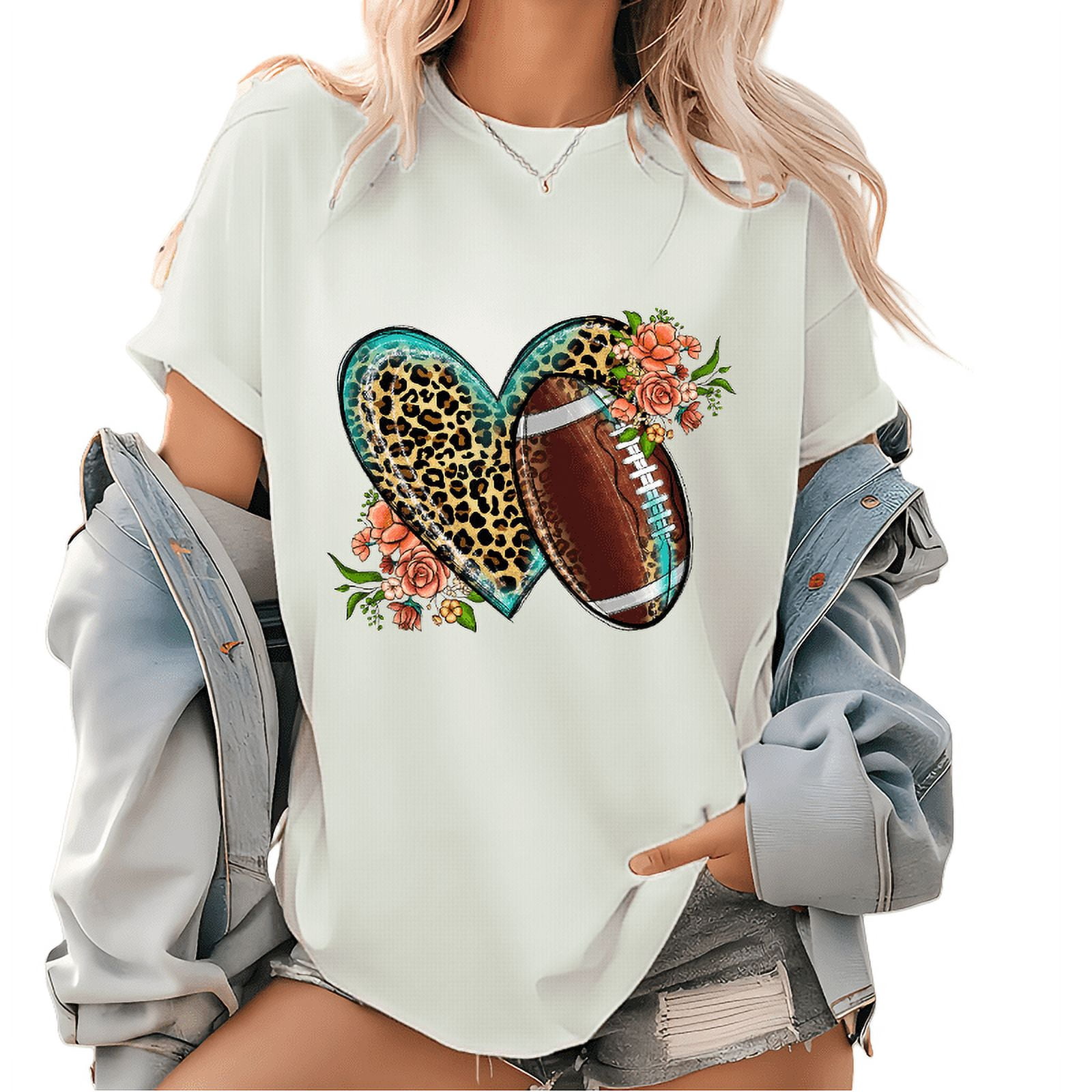Game Day Fan 'Football Heart' Top – Women’s Soft Black Leopard Print ...