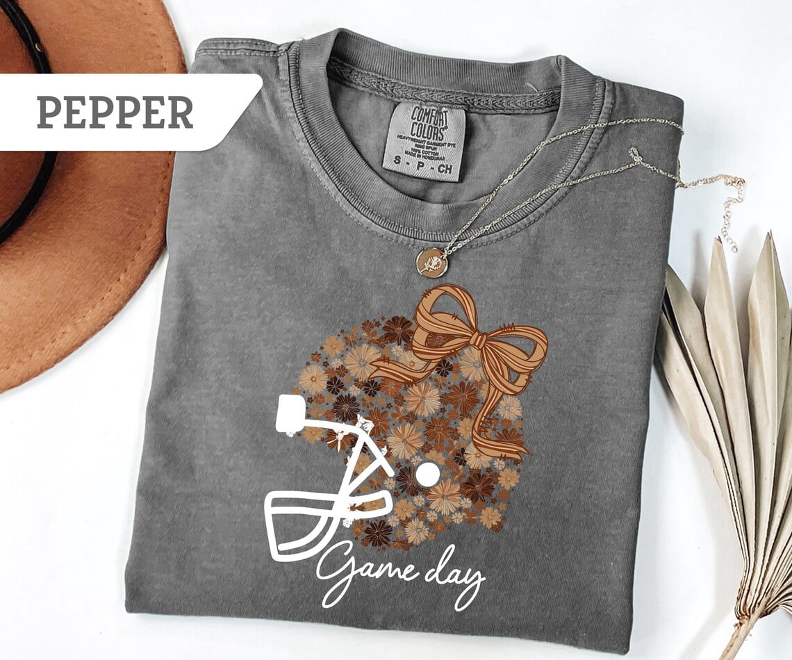 Game Day Floral Football Helmet Fall Sports T-Shirt - Walmart.com