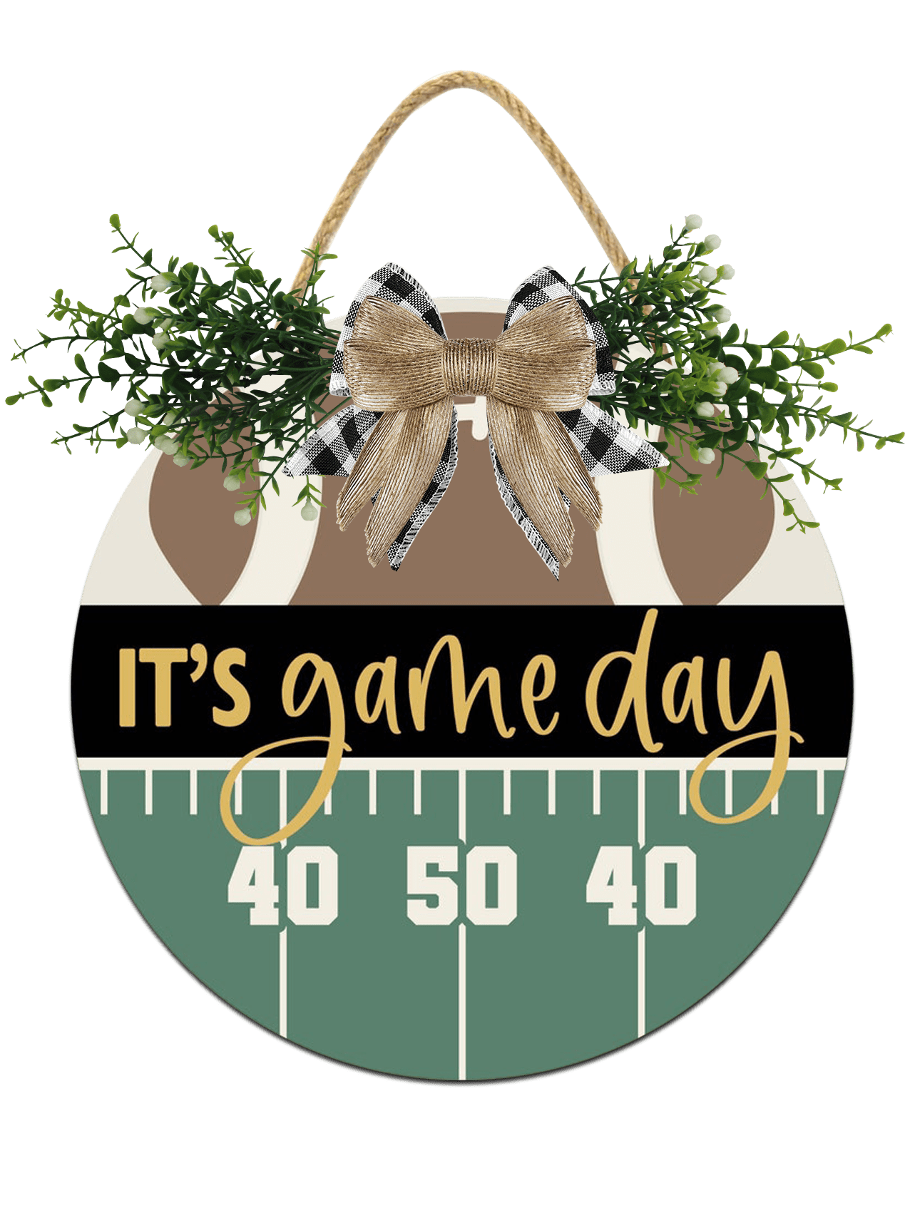 It's Game Day Football Front Door Sign Funny Wreaths Hanging Wooden ...