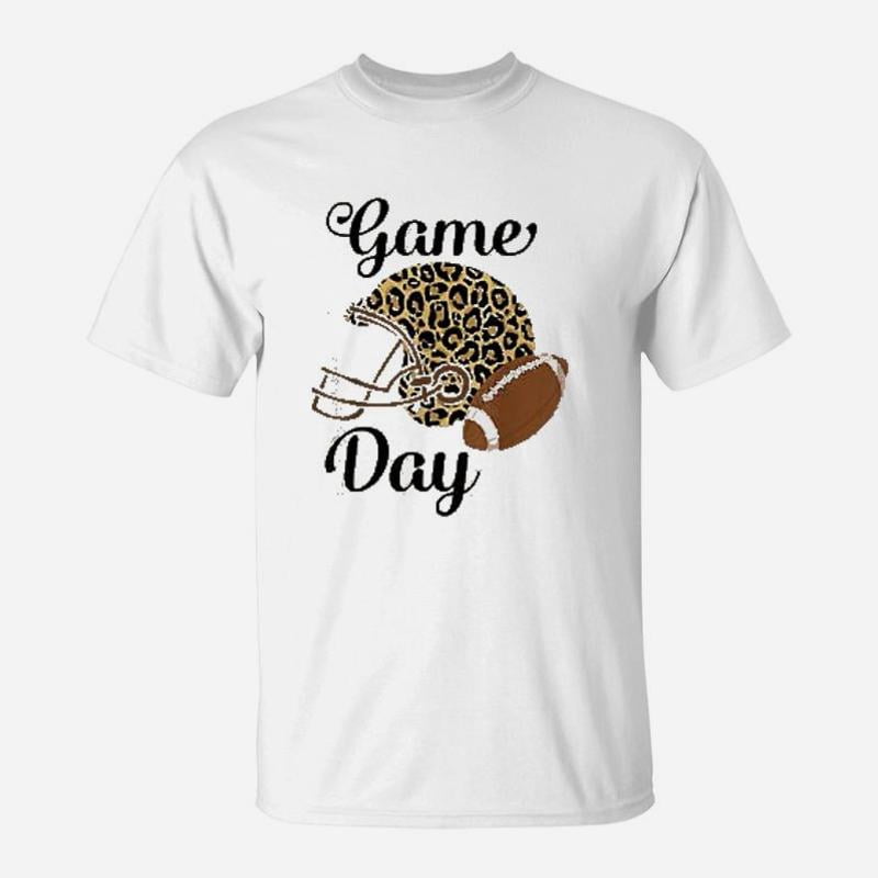 Game Day Football Helmet Leopard Print Sports Football Mom Gift TShirt ...