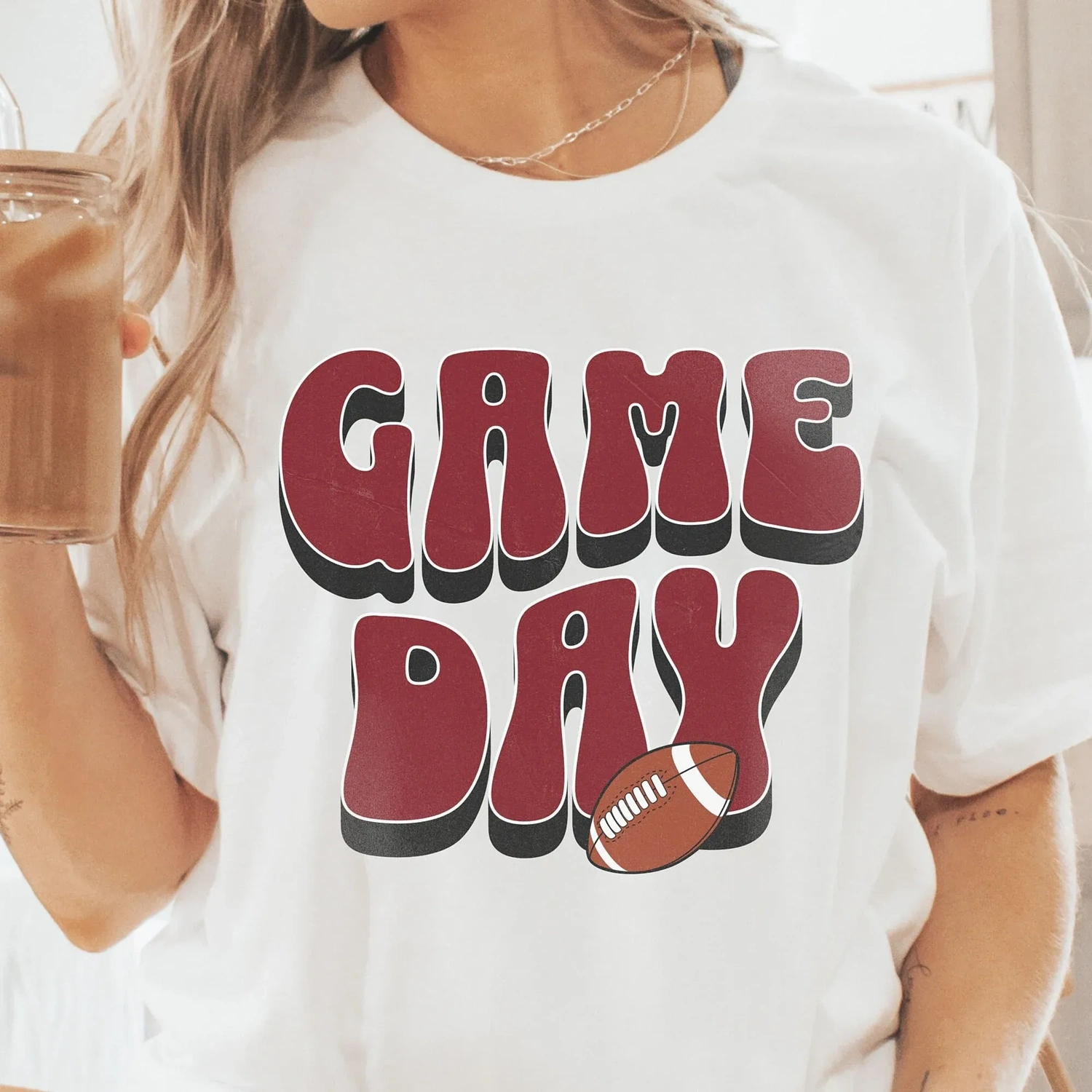 Game Day Football S1Hirt Red.webp - Walmart.com