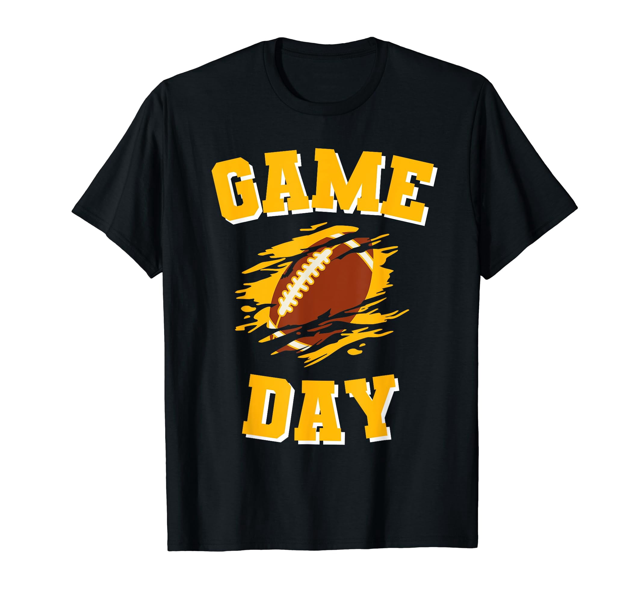 Game Day Kick Off Football Black and Yellow Team Fan T-Shirt - Walmart.com