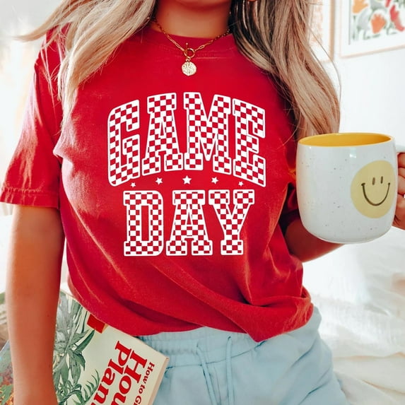 Game Day Shirt, Football Shirt, Red and Black, Women's Football, Preppy ...