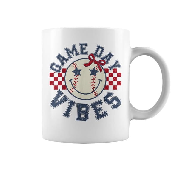 Game Day Vibes Baseball Coquette Bow Baseball Girls Women Coffee Mugs ...