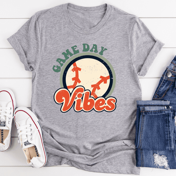 Game Day Vibes Tee White S Peachy Sunday T-Shirt - Walmart.com