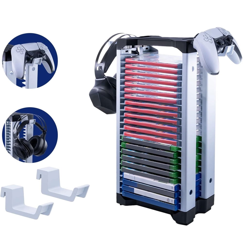 Game Disk Tower Storage Rack,Video Game Storage Stand Tower for PS5/PS4 ...