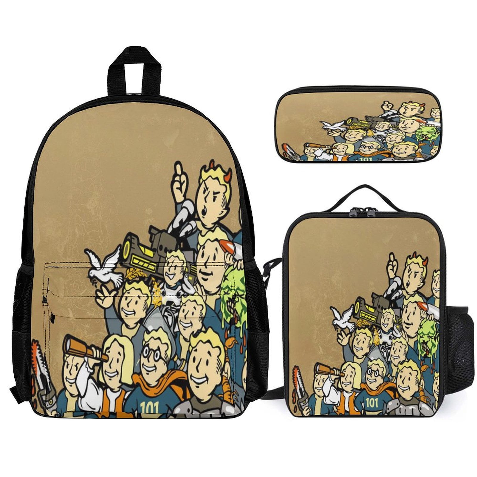 Game Fallout Backpac Set Backpac with Front Pocket 3 Pices Backpac with ...