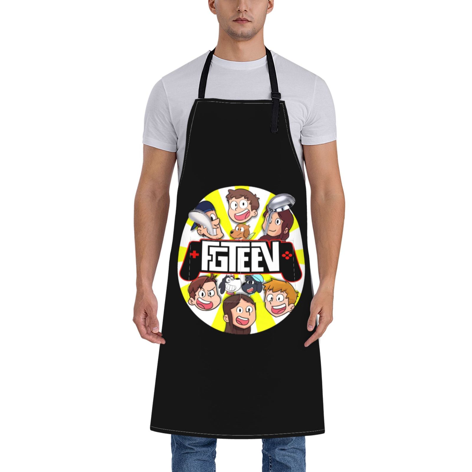 Game Fgteev Bib Apron Waterdrop Resistant Adjustable For Men, Chef ...