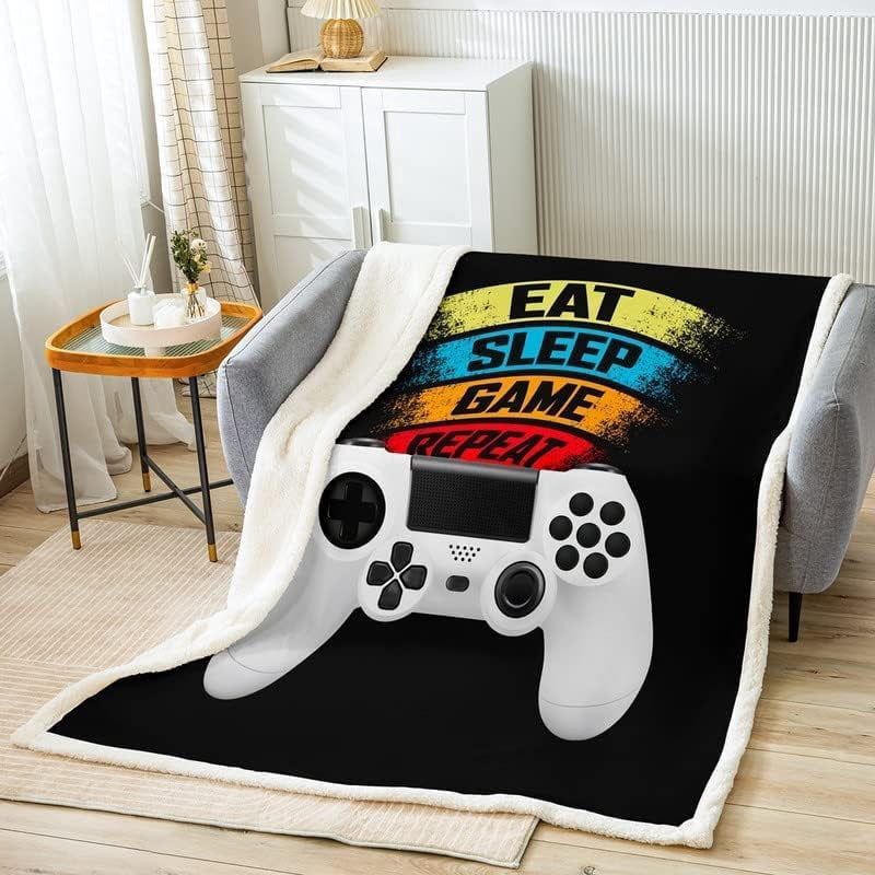Game Fleece Throw Blanket Boys Gamer Gaming Sherpa Blanket for Couch ...