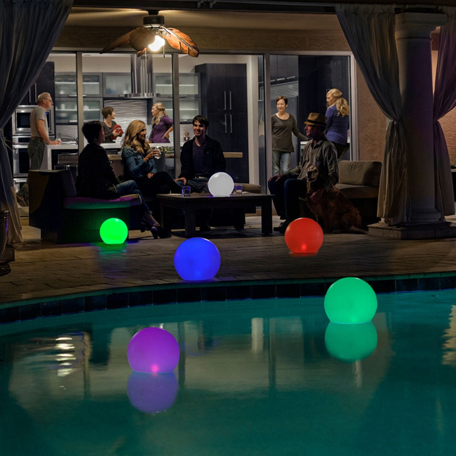 Game GalaxyGlo Solar-Powered Waterproof Color Changing Globe with ...