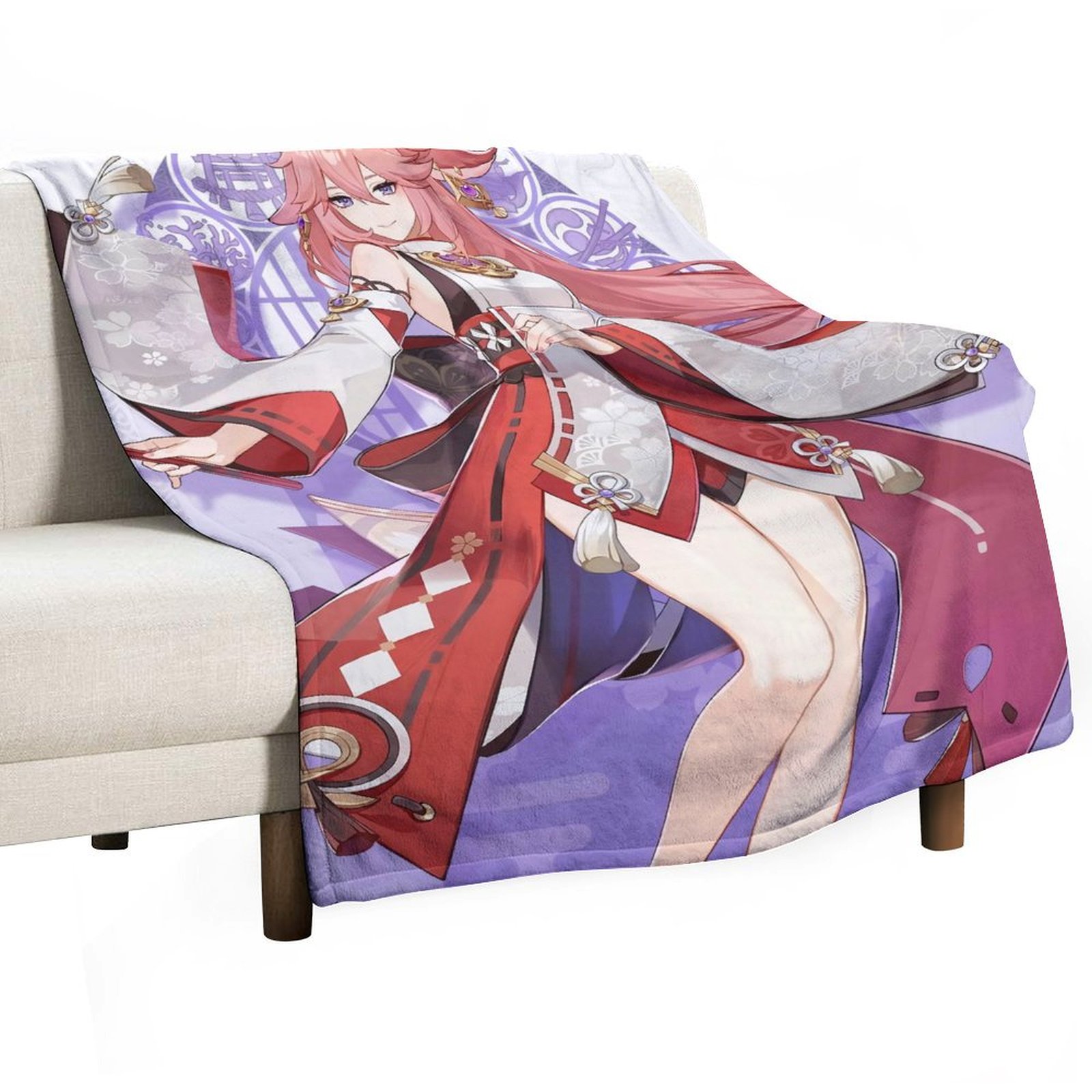 Game Genshin Impact Blanket Inazuma Yae Miko Anime Blanket 60"×50 ...