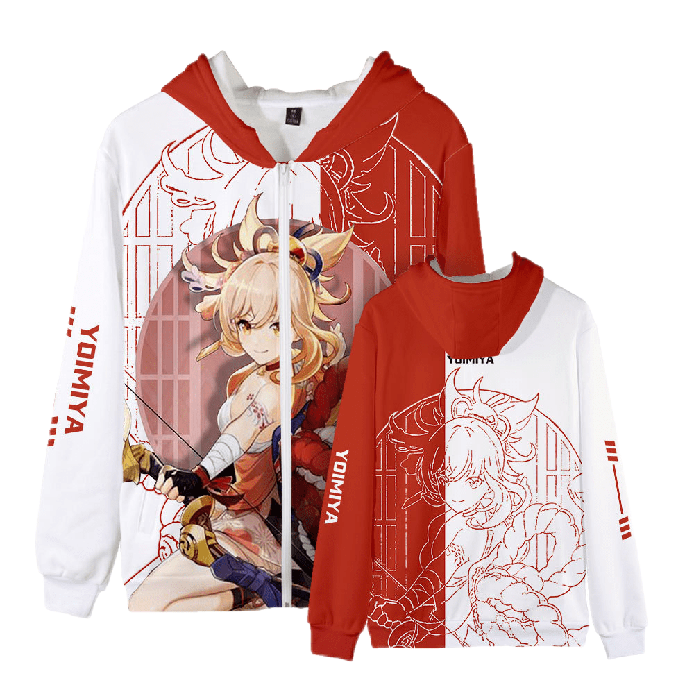 Game Genshin Impact Kaedehara Kazuha Hoodie with zipper Sweatshirt ...