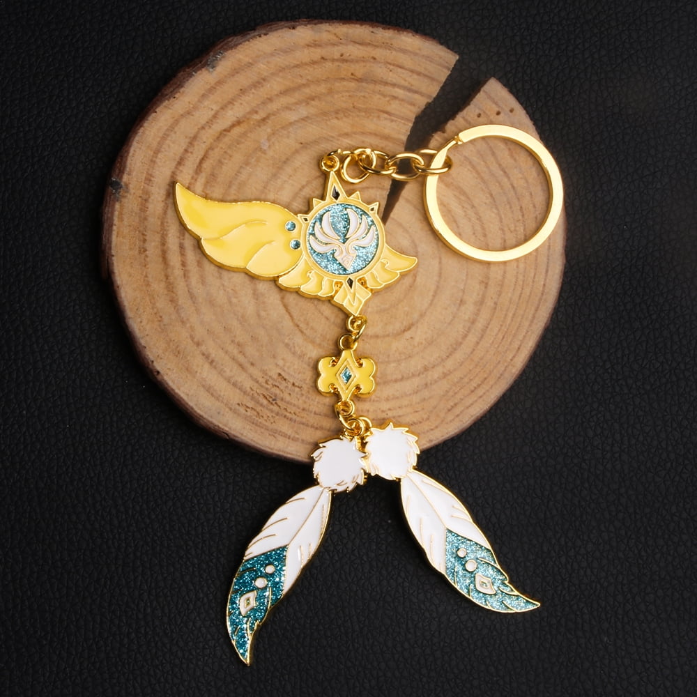 Game Genshin Impact Keychain Wanderer Vision Of God Luminous Feather ...