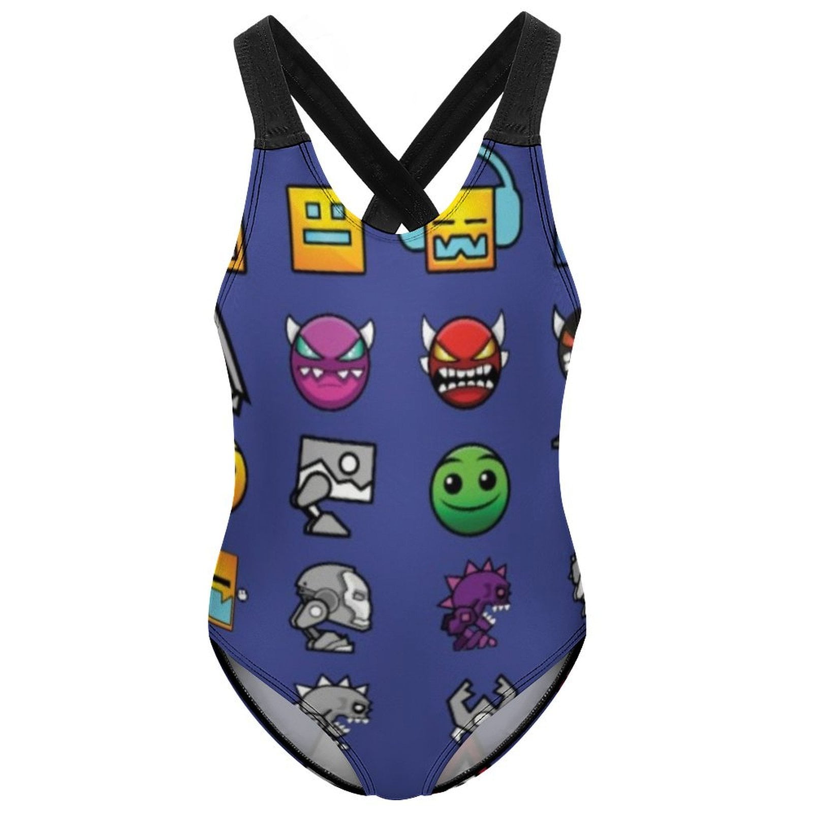 Game Geometry Dash Children's One-piece Swimsuit Summer Girl's Swimming ...