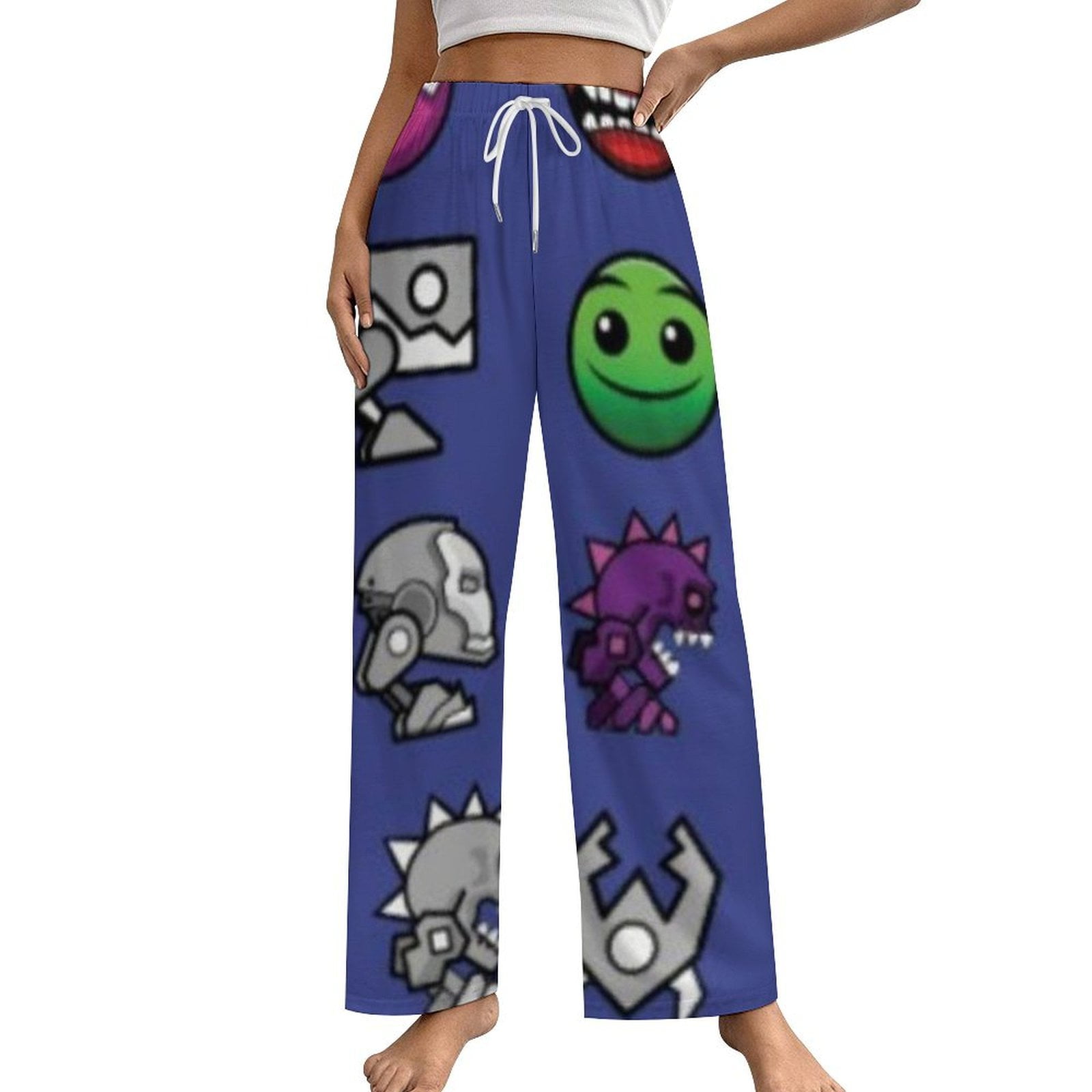 Game Geometry Dash Home Pajama Pants For Womens Comfortable Soft Lounge ...
