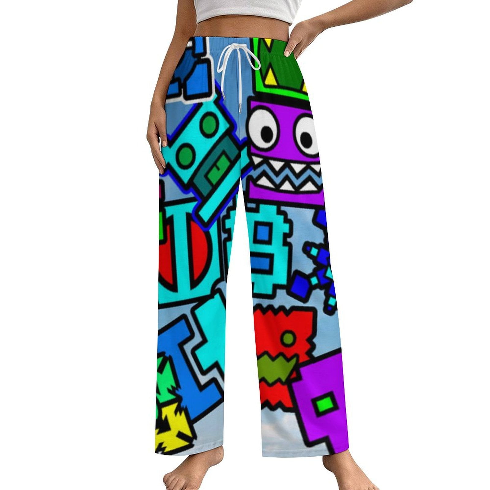 Game Geometry Dash Levels Home Pajama Pants For Womens Comfortable Soft ...