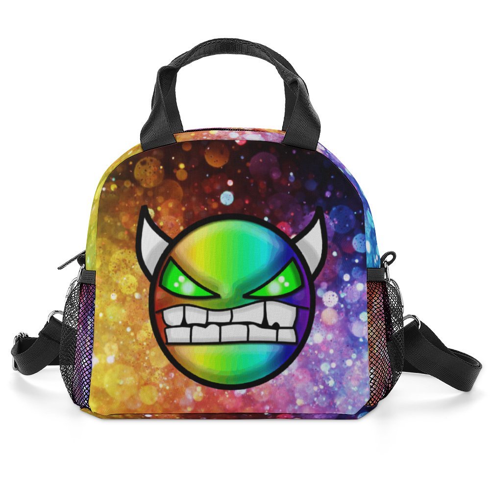Game Geometry Dash Lunch Bag, Insulated Lunch Box with Shoulder Strap ...
