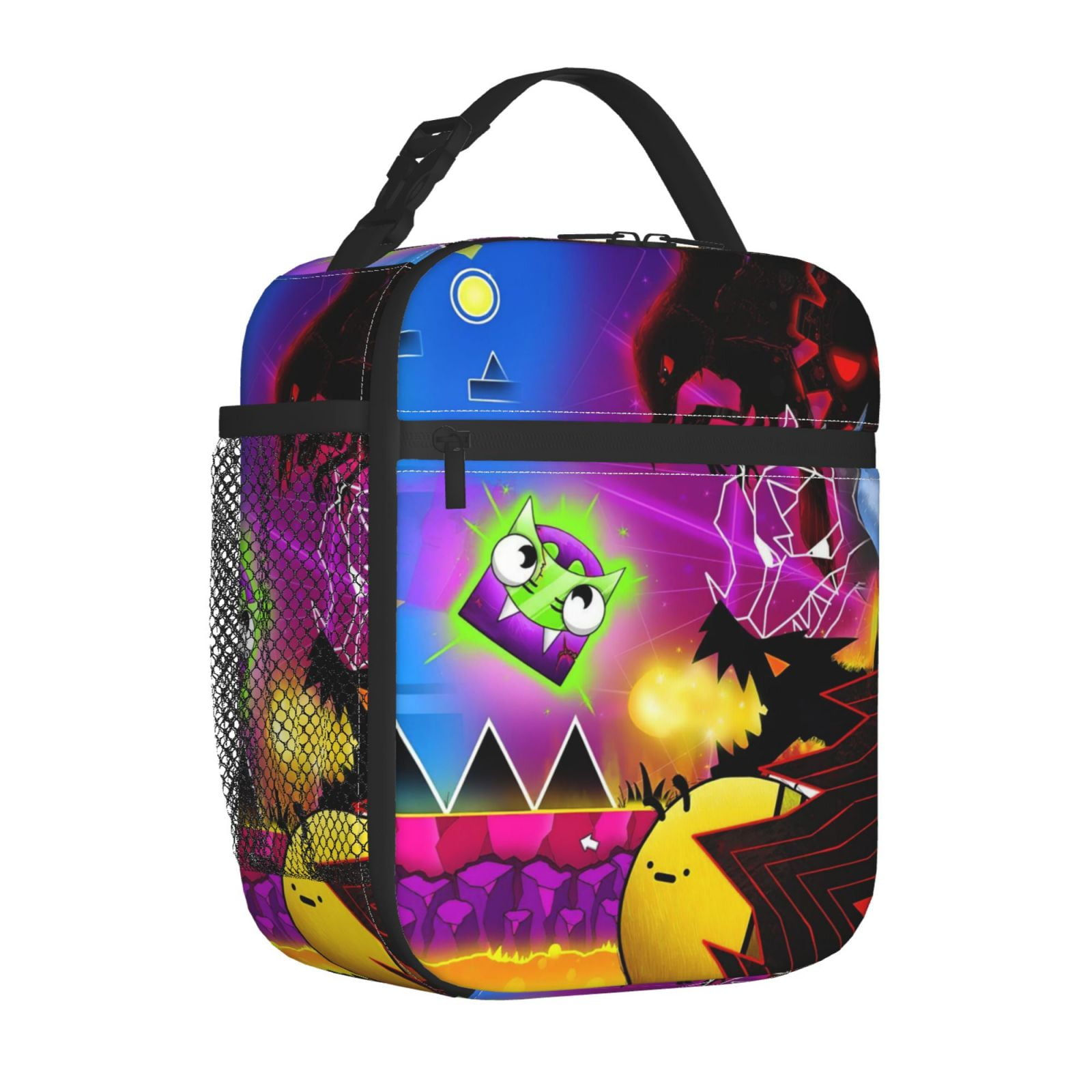 Game Geometry Dash Lunch Box Insulated Cooler Reusable Portable Box Cool Game Lunchbox for ...