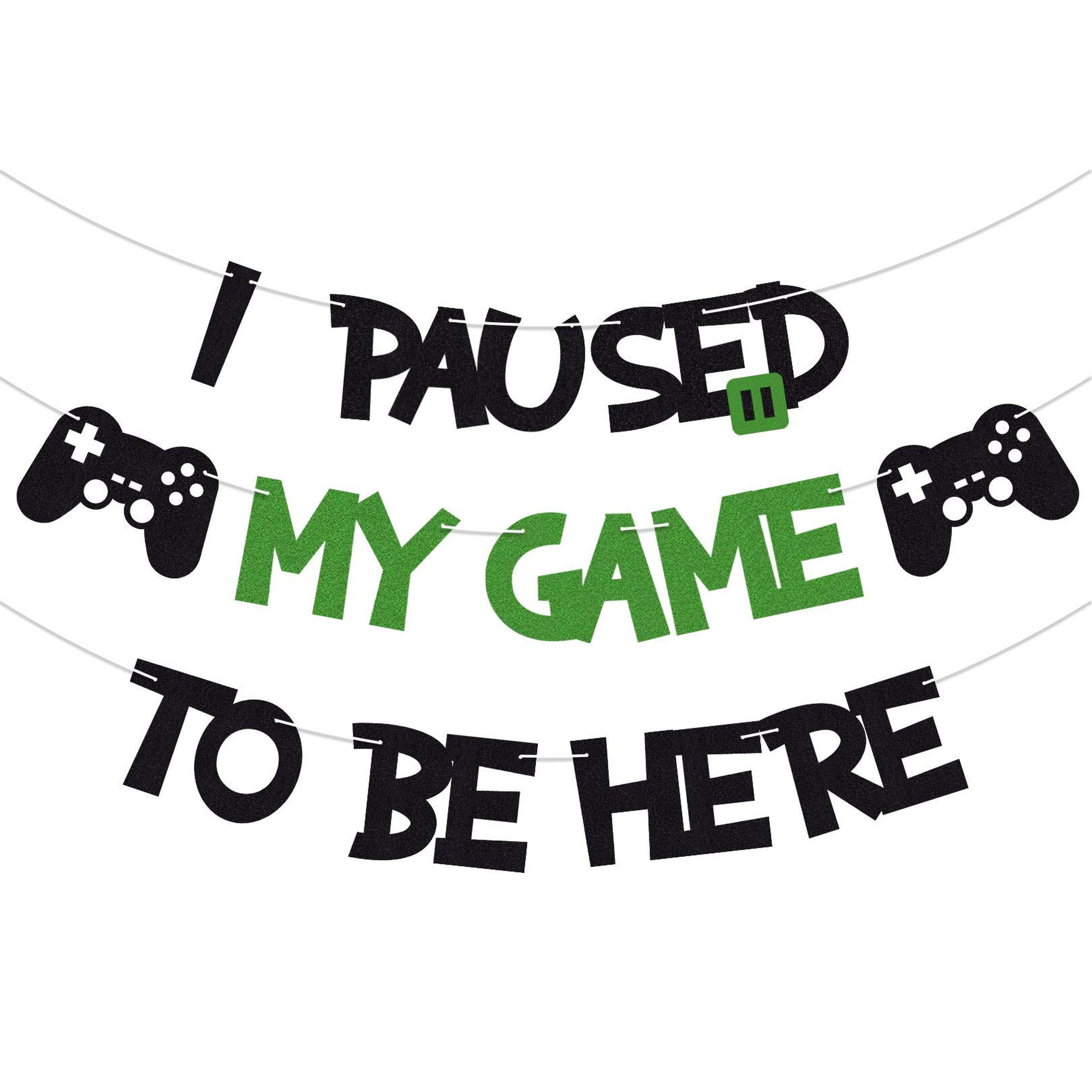 Game On Glitter Banner - Ultimate Gamer Theme Party Decoration Sign for ...