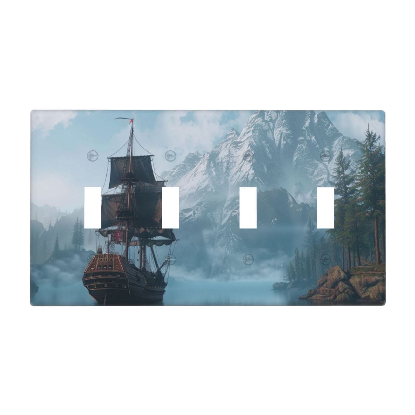 Game Graphics Lake Switch Cover Decorative Wall Plate / 4-Gang 4-Toggle ...