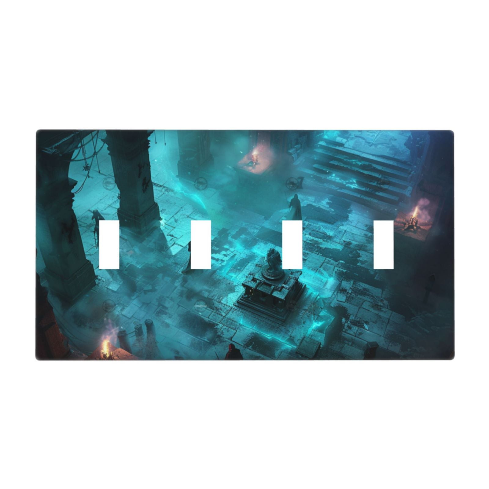 Game Graphics Temple Switch Cover Decorative Wall Plate / 4-Gang 4 ...