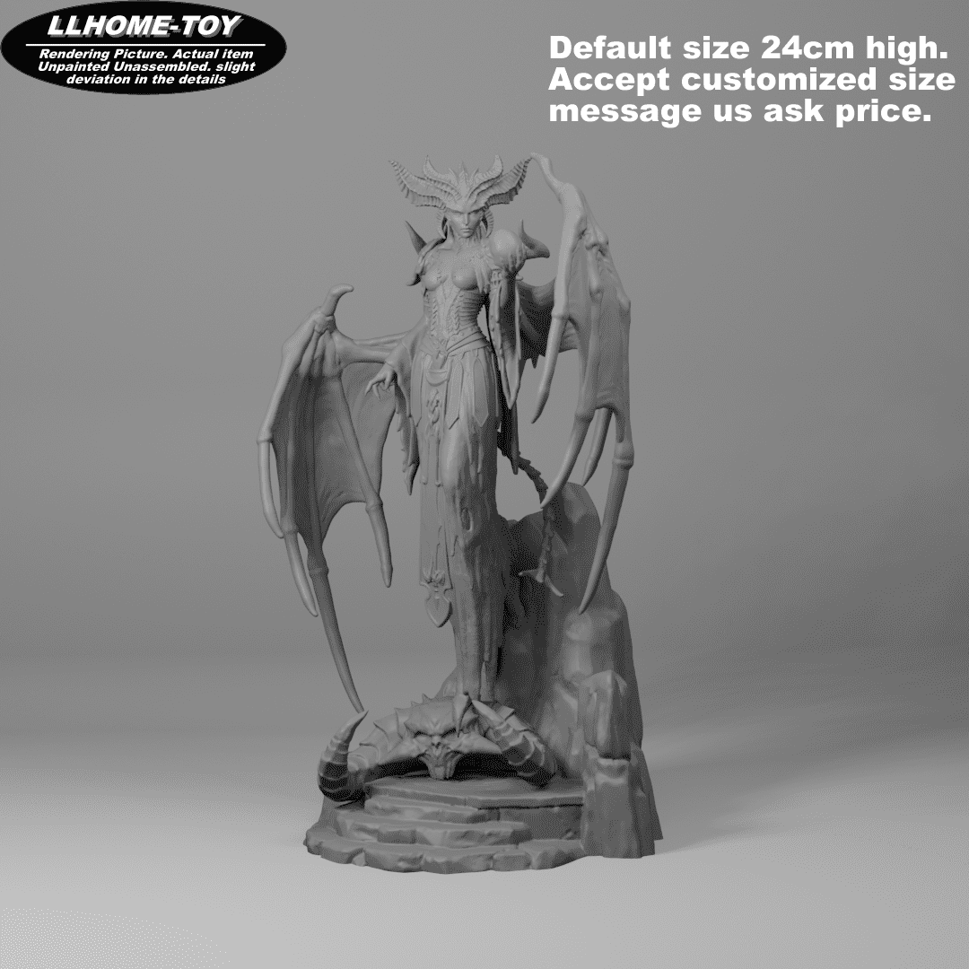 Game HOT Lilith Goat's horn Demon Elegance Wings Resin 3D Print GK Kit Figure - Walmart.com