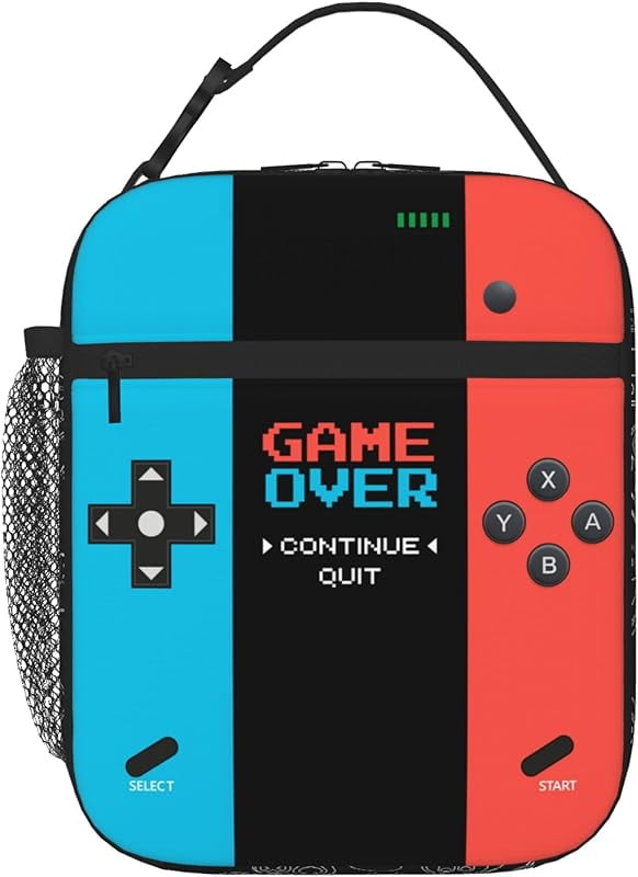 Game Insulated Lunch Box Game Console Lunch Bag Reusable Portable Gamer ...