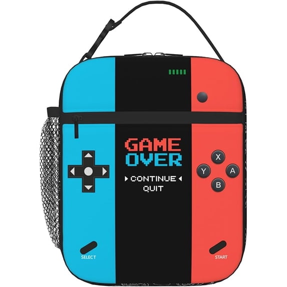 Game Insulated Lunch Box Game Console Lunch Bag Reusable Portable Gamer ...