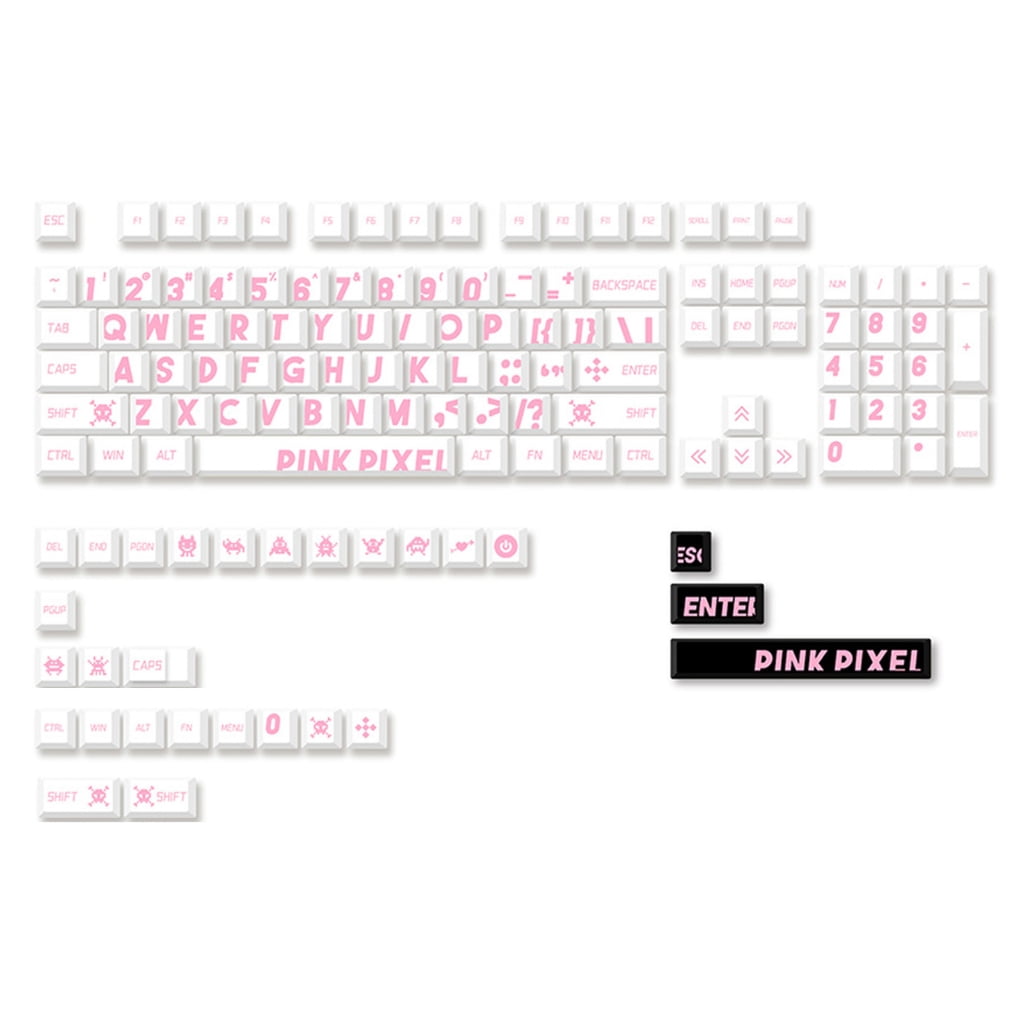 132 Keys Large Characters Keycaps Thick PBT DyeSublimation Lightproof ...