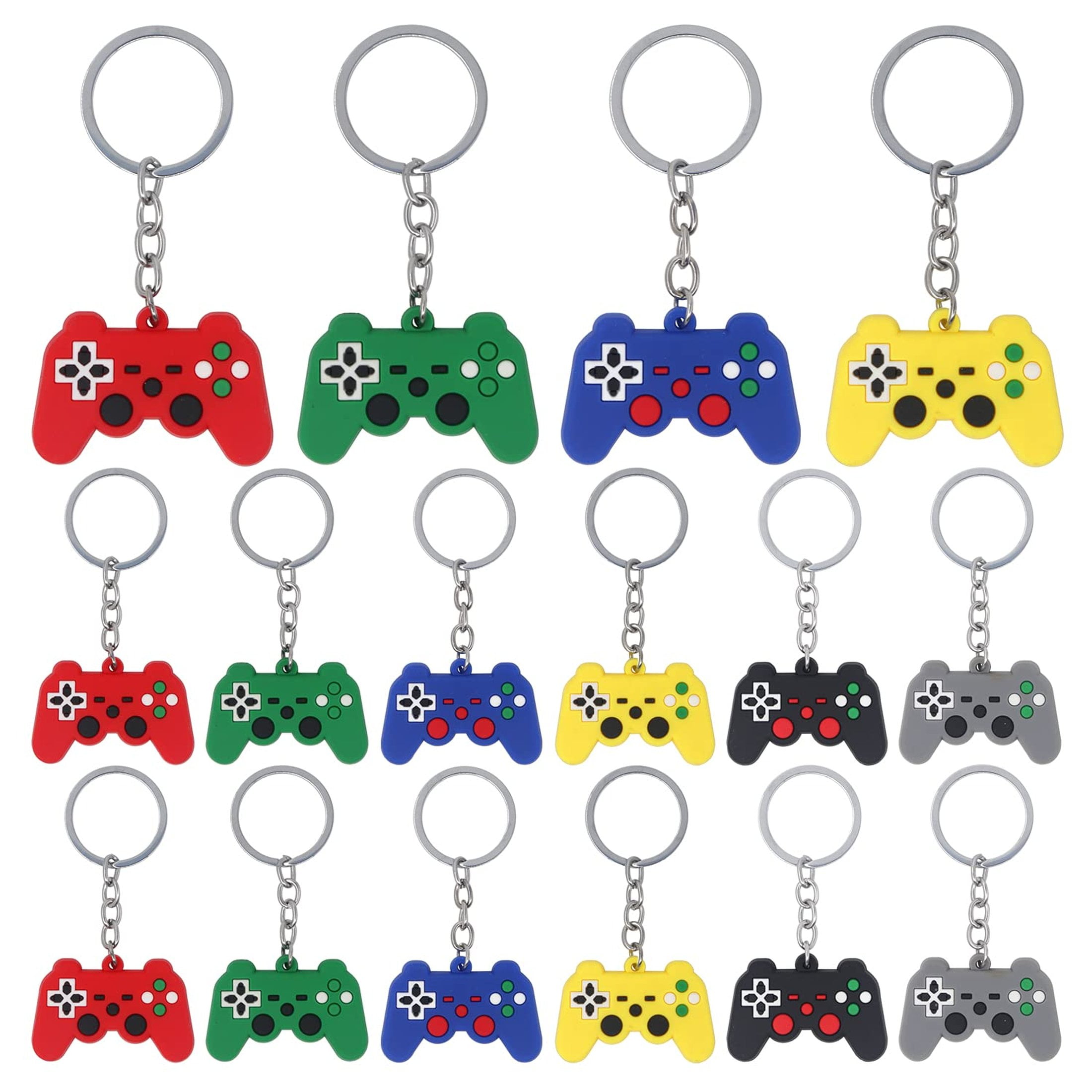 Game On Keychain Set - 12 Colorful Video Game Controller Key Rings for ...