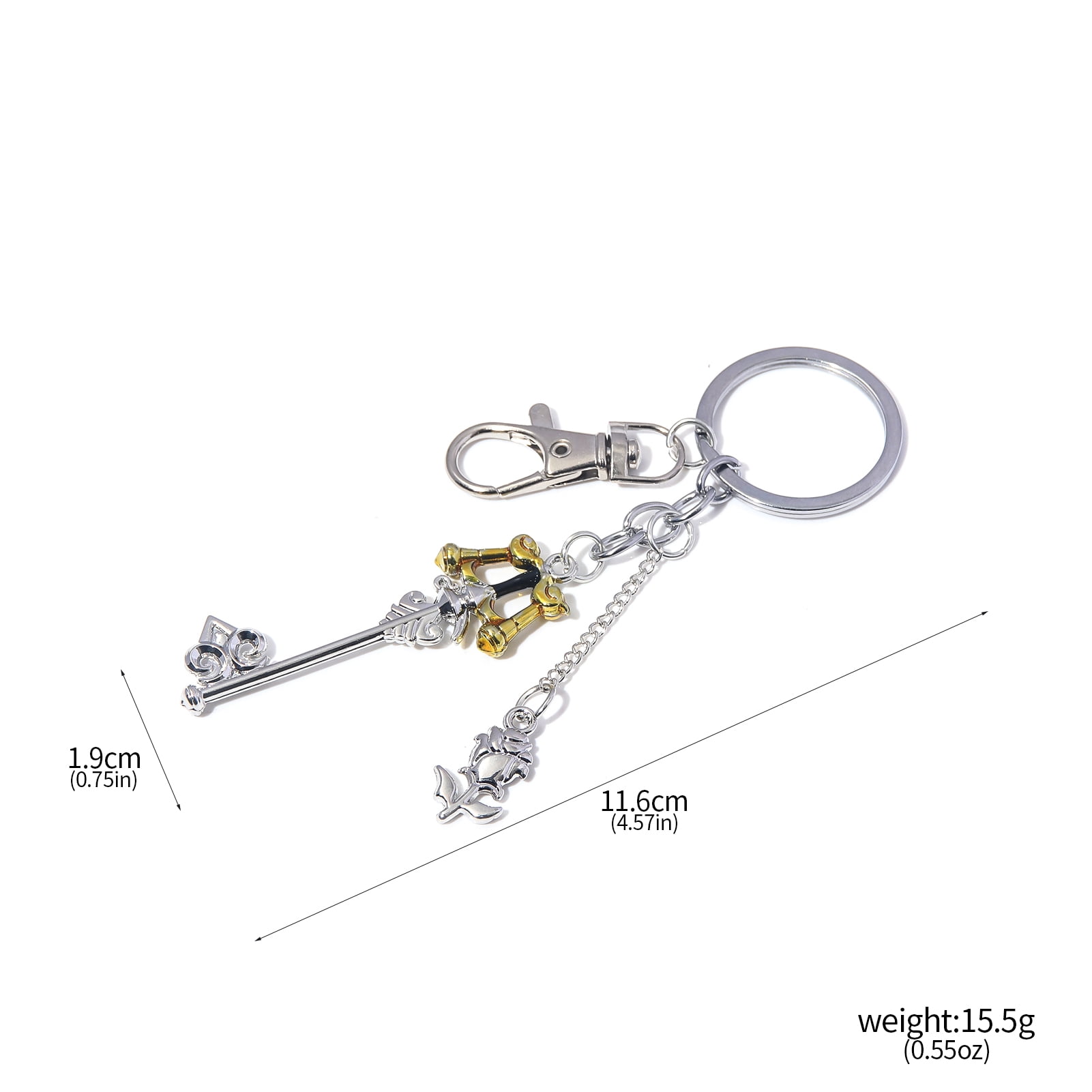 Game Kingdom Hearts Sora Key Keychain Forgotten Blade Metal Golden Key ...