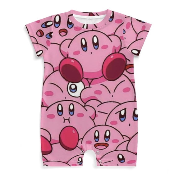 Game Kirby Pattern Baby One-Piece Rompers Summer Short Sleeve Outfit ...