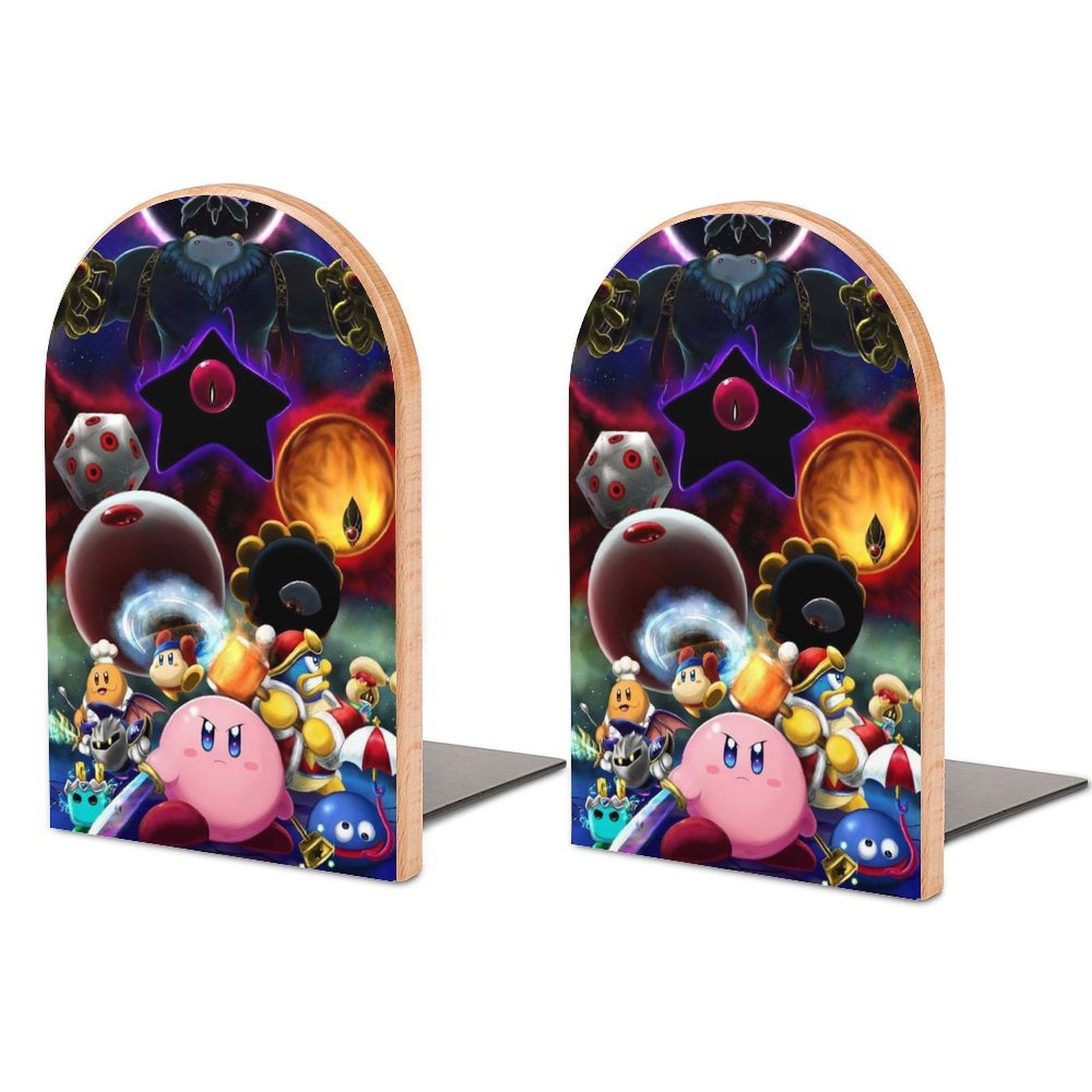 Game Kirby Star Allies Bookends Wood Book Divider Decor Shelves Non ...