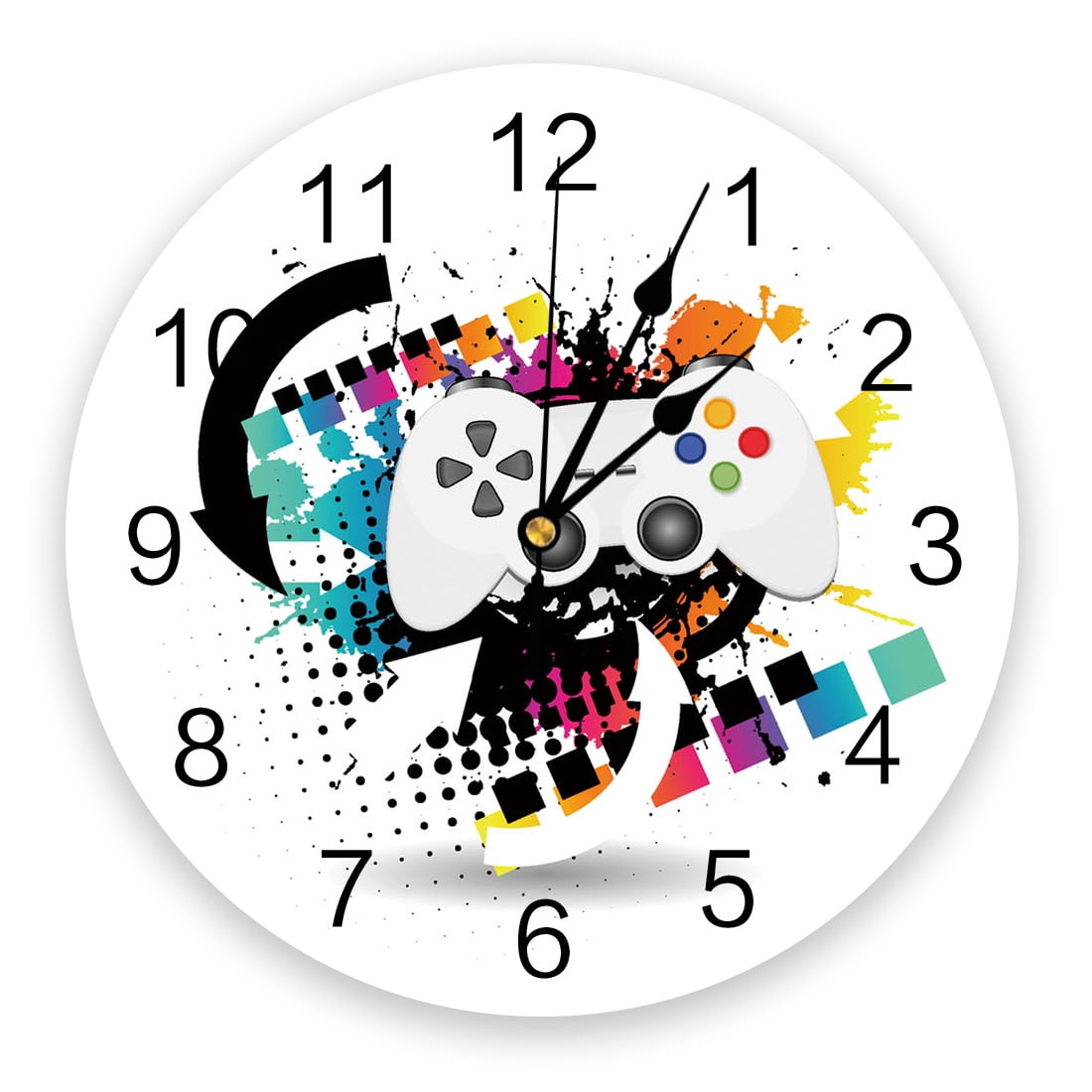 Game Machine Colorful And Colorful Large Wall Clock Dinning Restaurant ...