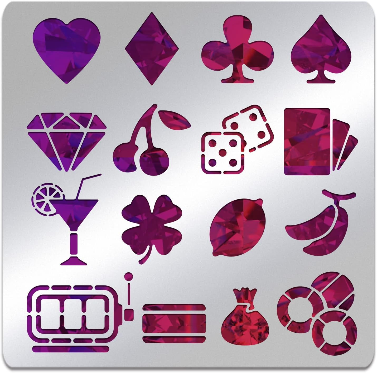 Game Machine Element Metal Stencil 6x6 inch Reusable Playing Card ...